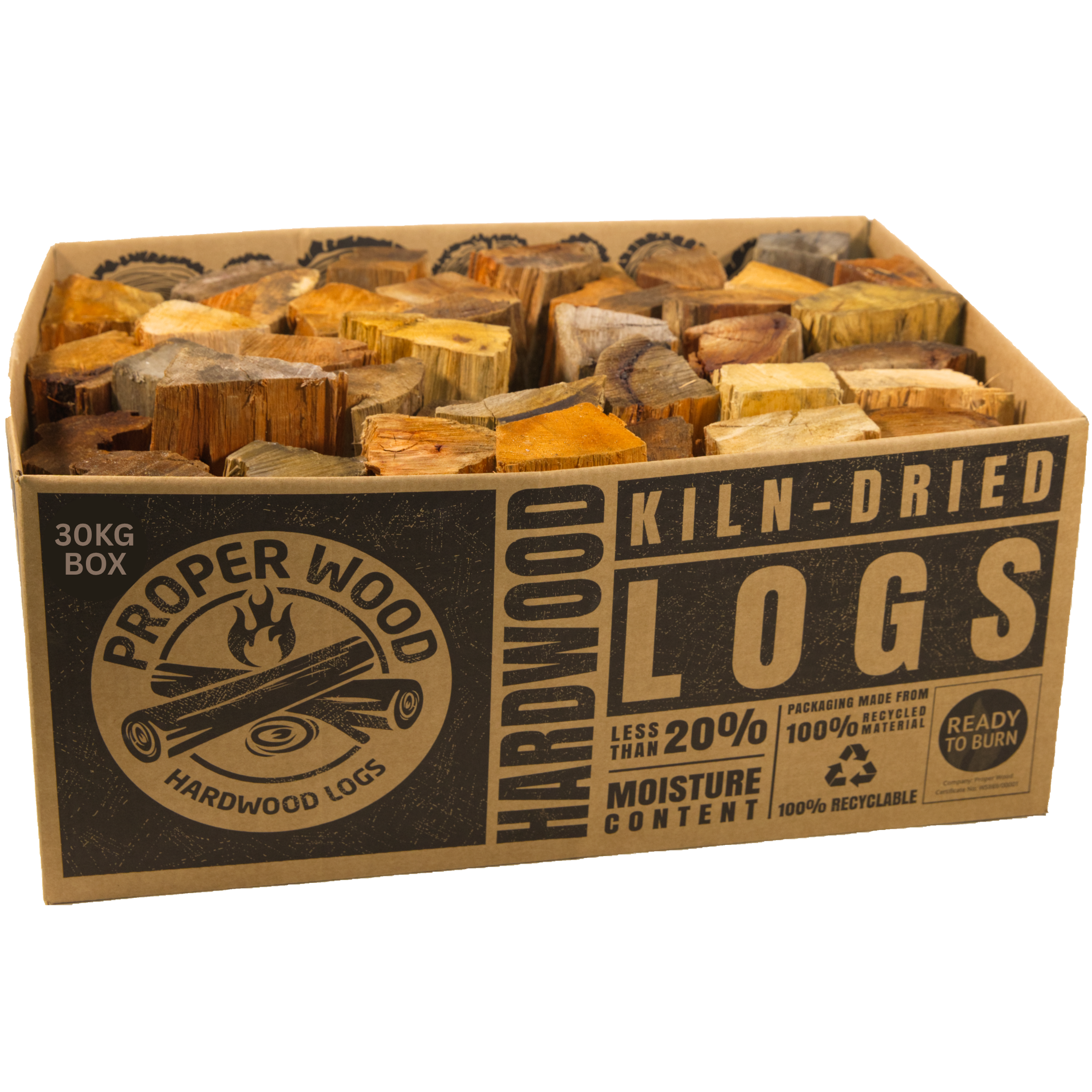 Box of Kiln Dried Hardwood Logs – Ready to Burn Firewood – The Rose ...