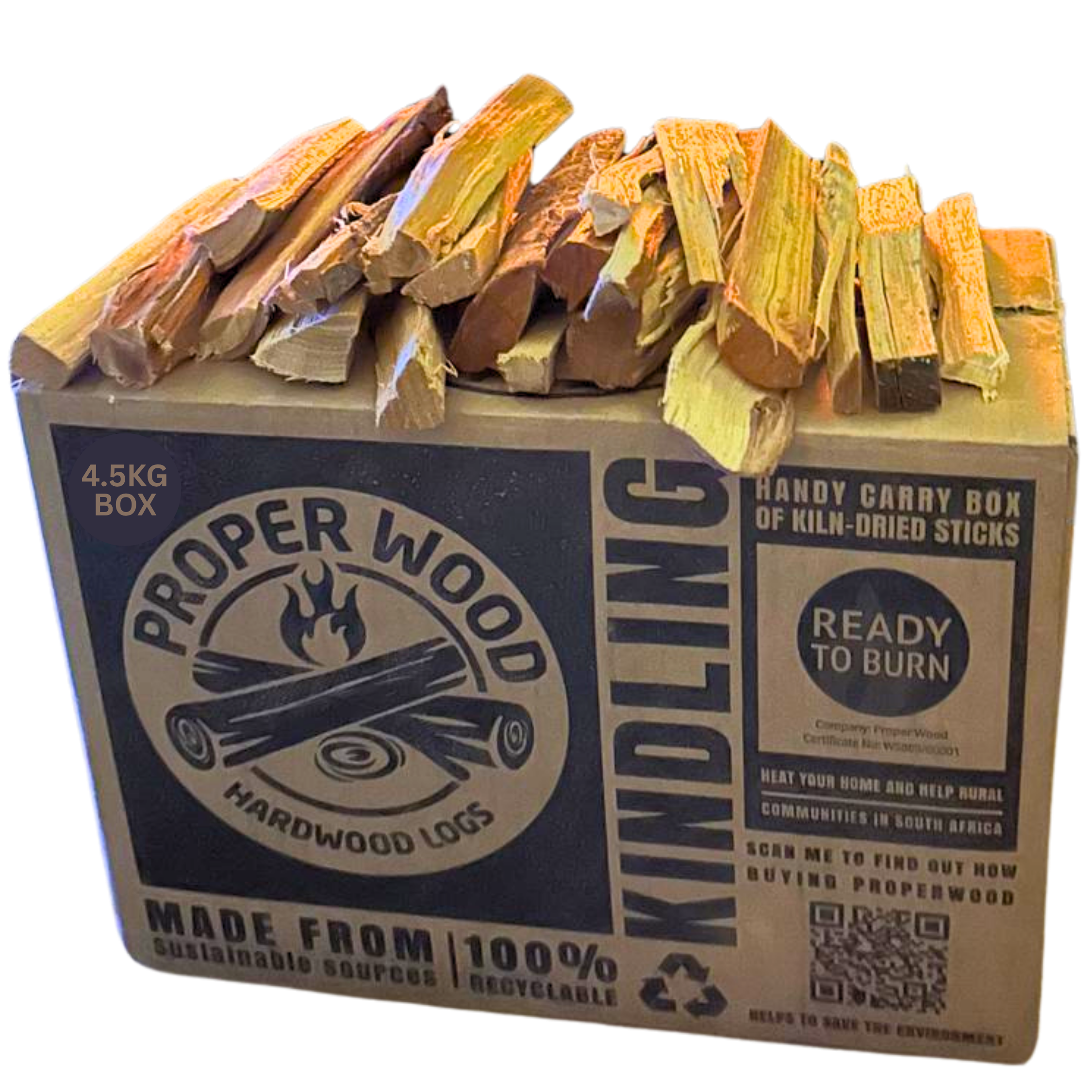 Large Box of Kindling 4.5kg – Kiln-Dried Hardwood Fire Starter – The ...